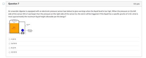 Solved An Anaerobic Digester Is Equipped With An Electronic
