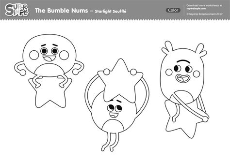Nums Bumble Gruff Supersimple Sketch Coloring Page