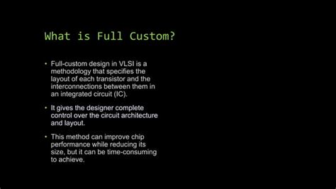 Full Custom Standard Cells Vlsi Design Styles Pptx Computing