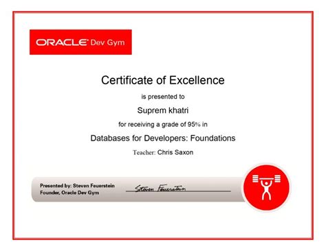 Suprem Khatri On Linkedin Database Oracle Certificate