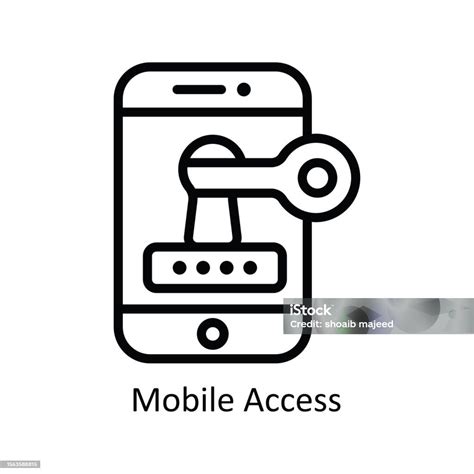 Mobile Access Vector Outline Icon Design Illustration Cyber Security Symbol On White Background
