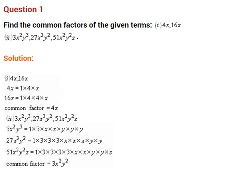 Factorisation Class 8 Extra Questions With Answers Merit Batch