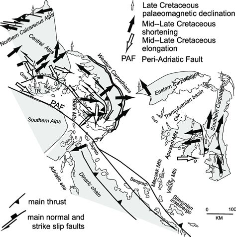 Late Cretaceous Structural Elements Of The Carpathian Area Thick Lines Download Scientific