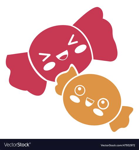 Candy Kawaii Two Candies Royalty Free Vector Image