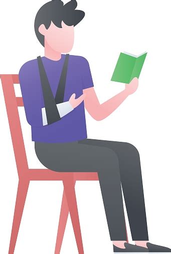 의자에 앉아 독서 책 개념 벡터 색상 아이콘 디자인 의료 및 의료 현장 기호 질병 진단 기호 의사와 환자 문자 스톡 일러스트에 앉아 있는 부상 건강 진단에 대한 스톡 벡터