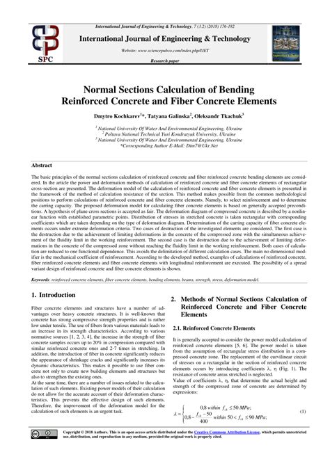 Pdf Normal Sections Calculation Of Bending Reinforced Concrete And Fiber Concrete Elements