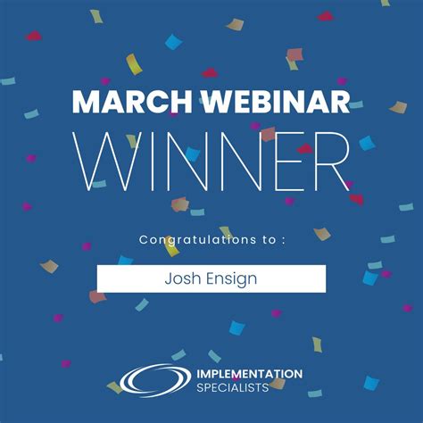 Implementationspecialists Is Marchwebinars Webinars March Winner Implementation Specialists