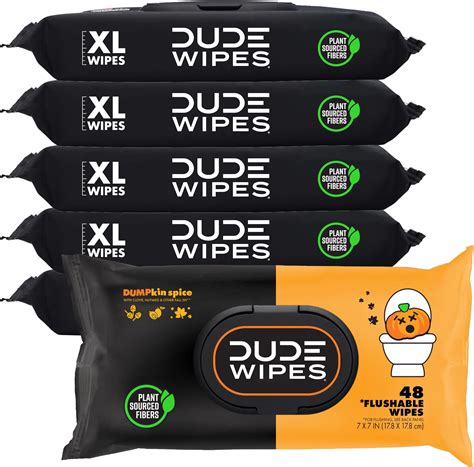 Dude Wipes Flushable Wipes 6 Pack 288 Wipes Dumpkin