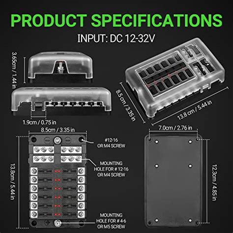 12v Fuse Block 12 Circuit Fuse Box Kit