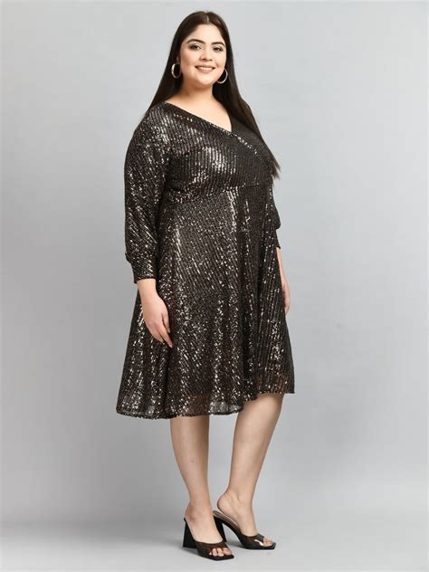 Plus Size Black Sequin Dress Desinoors Perfect Occasion Wear