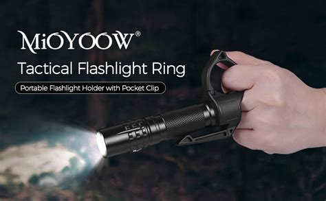 Tactical Flashlight Ring Portable Flashlight Holder With Pocket Clip For Multiple 1