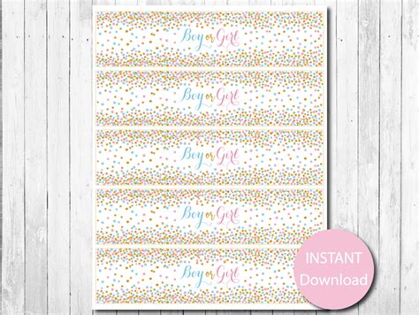 Gender Reveal Water Bottle Labels Gender Reveal Party Etsy