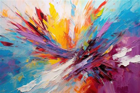 Symphony Of Vibrant Brushstrokes Dancing Across The Canvas Creating An Abstract Explosion Of