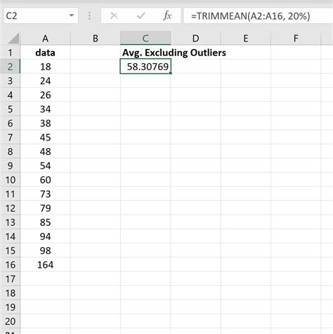 Excel How To Calculate Average Excluding Outliers Online Statistics Library