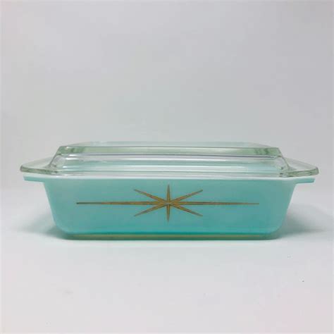 Vintage Pyrex Turquoise Starburst Spacesaver Pyrex Turquoise With