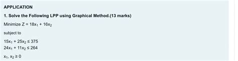 Solved 1 Solve The Following LPP Using Graphical Method 13 Chegg Com