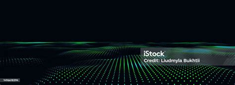 모션 도트가 있는 다채로운 물결 벡터 추상적인 디지털 배경입니다 개념 연결 빅 데이터 미래 기술 배경 대형에 대한 스톡 벡터 아트 및 기타 이미지 Istock