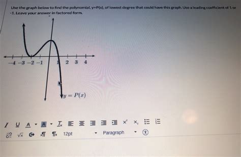 solved use the graph below to find the polynomial y p x
