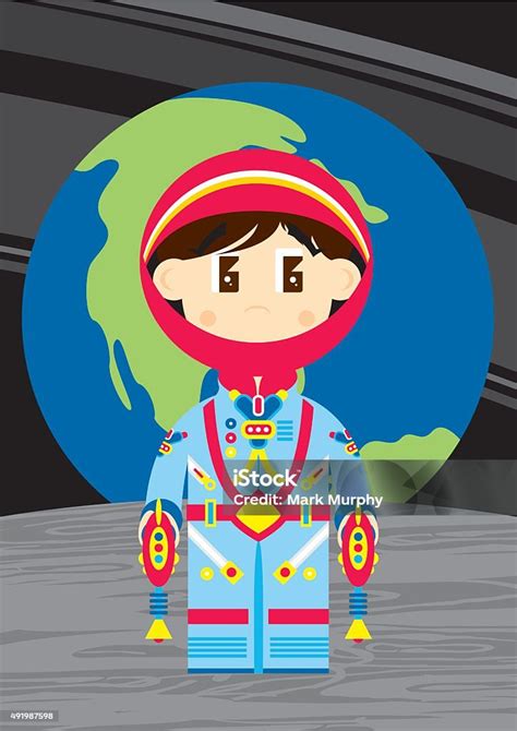 Kartun Mini Astronot Spaceman Ilustrasi Stok Unduh Gambar Sekarang