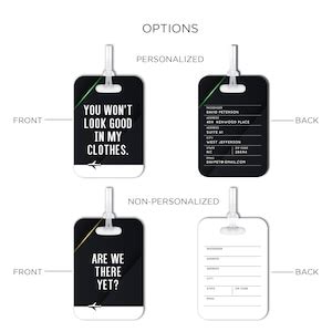 Funny Sayings Luggage Tags Sarcastic Travel Bag Tag Personalized