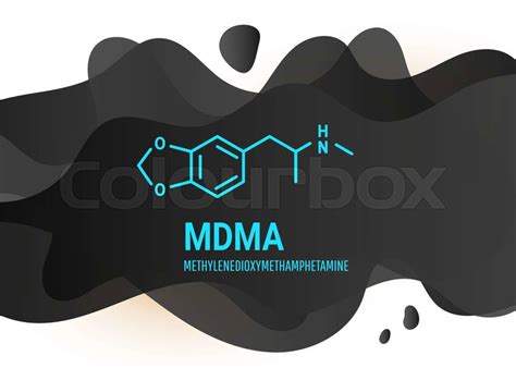 Methylenedioxymethamphetamine Mdma Chemical Ecstasy Molecule Vector