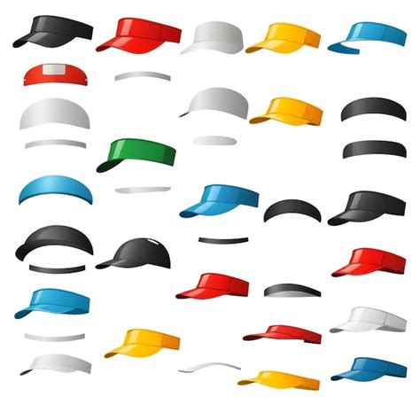 Visor Vector Set White Background Isolated A High Premium Ai