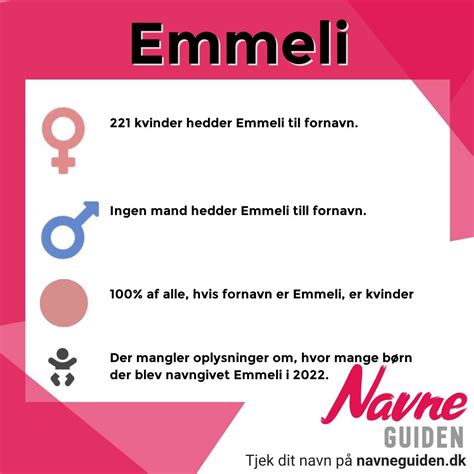 Emmeli Statistik Betydning Popularitet Navneguiden Din Guide Til Danske Navne