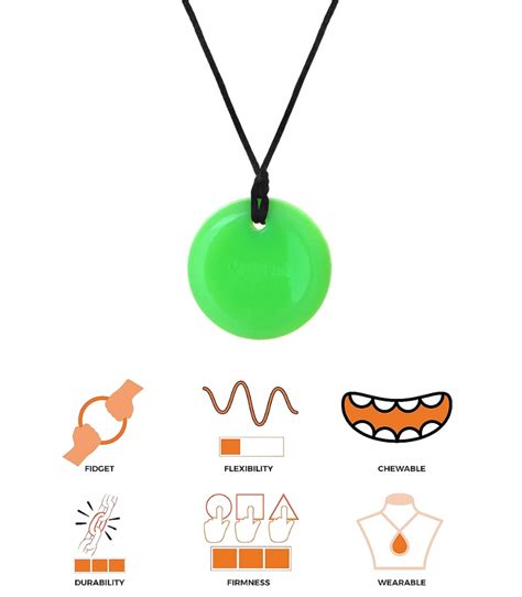 🟢 Button Sensory Chew Pendant Glow By Chewigem 🟢