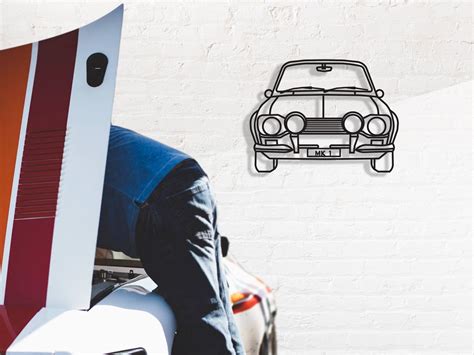 Ford Escort Mk 1 Car Wall Art Line Drawing 3d Wooden Cut Out Etch