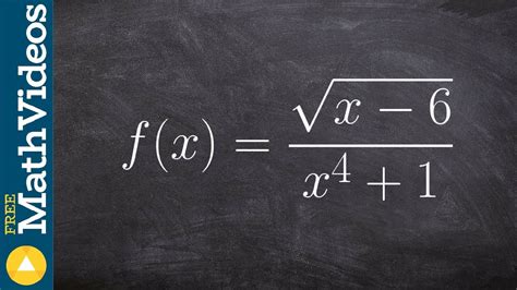 Domain Of Function With Radical In The Numerator Youtube