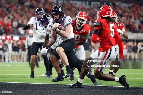 Max Duggan Of The Tcu Horned Frogs Runs For A Touchdown In The First