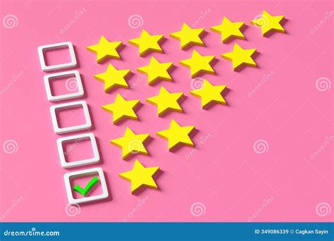 Checklist Showing Increasing Customer Satisfaction With Five Stars
