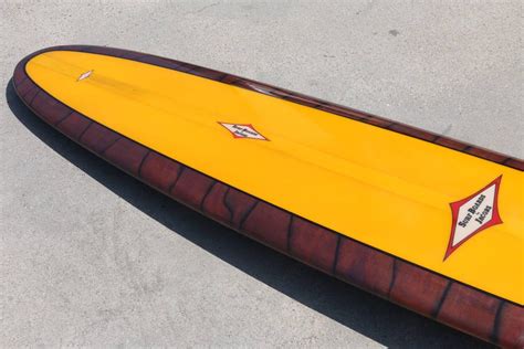 Mid 1960s Jacobs Multi Logo Surfboard Fully Restored Yellow With Acid