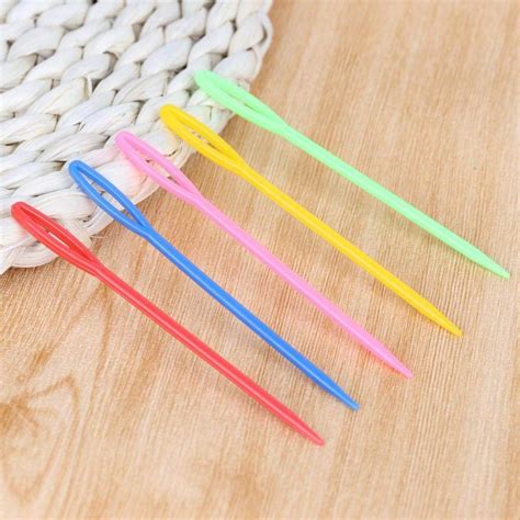 40 Pieces Plastic Sewing Needles With Big Eye Safety Plastic Lacing Needles Craft Learning