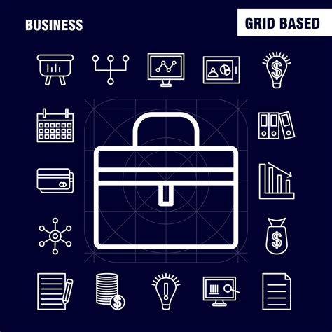 Business Line Icons Set For Infographics Mobile Uxui Kit And Print