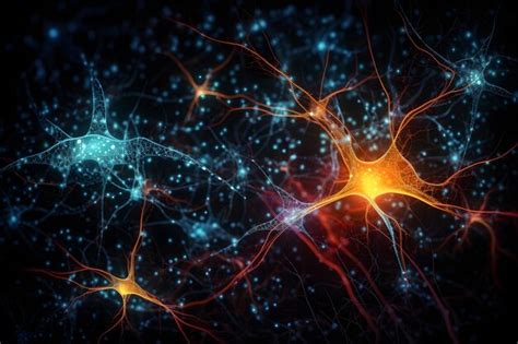 Premium Ai Image Neuron Cell 3d Render Computer Generated Images Closeup