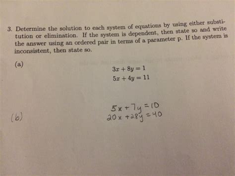 solved 3 determine the solution to each system of equations