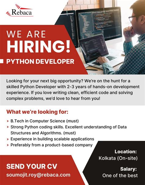 Hiring Python Kolkata Job Rebaca Technologies
