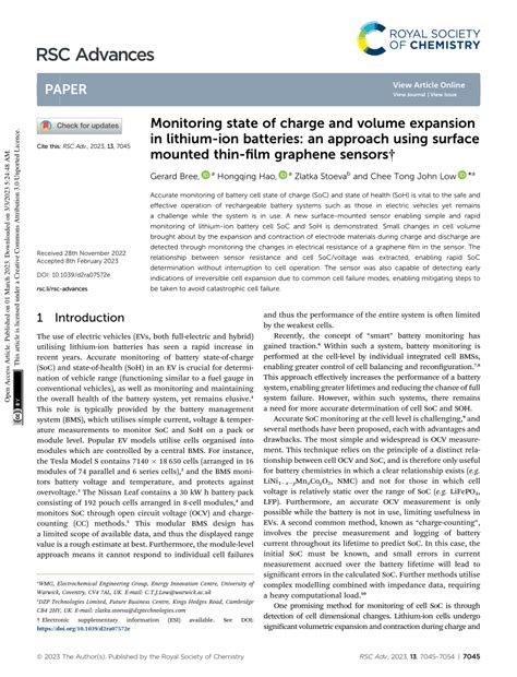 Pdf Monitoring State Of Charge And Volume Expansion In Lithium Ion Batteries An Approach Pdf Monitoring State Of Charge And Volume Expansion In Lithium Ion Batteries An Approach