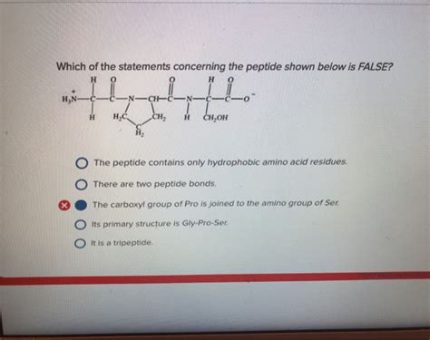Solved Which Of The Statements Concerning The Peptide Shown