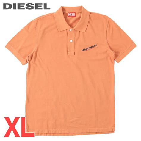 【楽天市場】 Diesel ディーゼル メンズ ロゴプリント 鹿の子 半袖ポロシャツ【t Smith Ind】【サイズxl】【メローオレンジ】die M T F4 29a 《メーカー希望小売