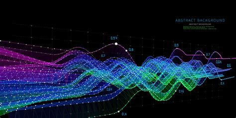 abstract background poly data wavy graph grid from dots and lines on
