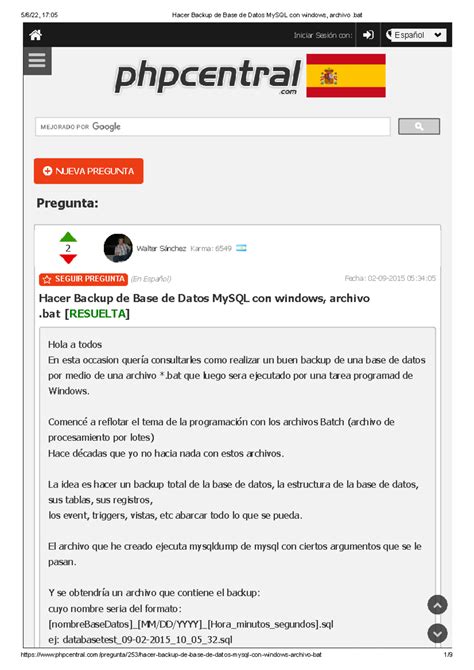 Hacer Backup De Base De Datos My Sql Con Windows Archivo Bat