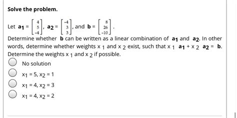 Solved Solve The Problem 4 Let A1 A2 And B 3 3 1 1 8