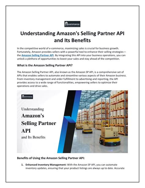 Ppt Understanding Amazon S Selling Partner Api And Its Benefits Powerpoint Presentation Id