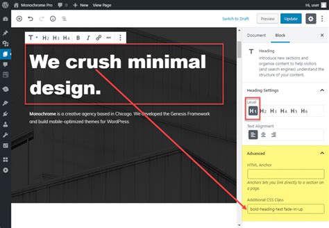 Monochrome Pro Theme Additional Css Classes A Tutorial Philip Gledhill