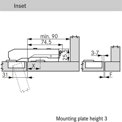 Grass Tiomos 110 Degree Toolless Impresso Blind Corner Cabinet Hinge