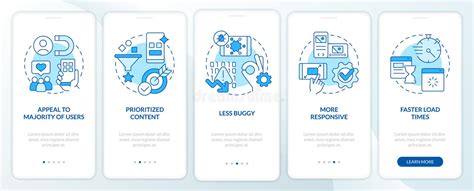 Advantages Of Mobile First Design Blue Onboarding Mobile App Screen