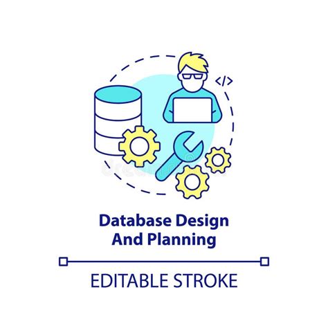 Database Design And Planning Concept Icon Stock Vector Illustration Of Relational Process