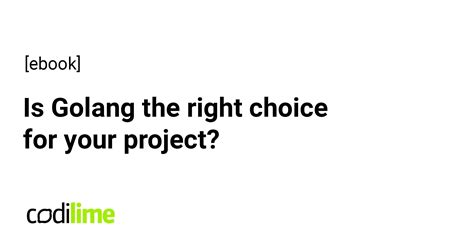 Is Golang The Right Choice For Your Project Download Checklist